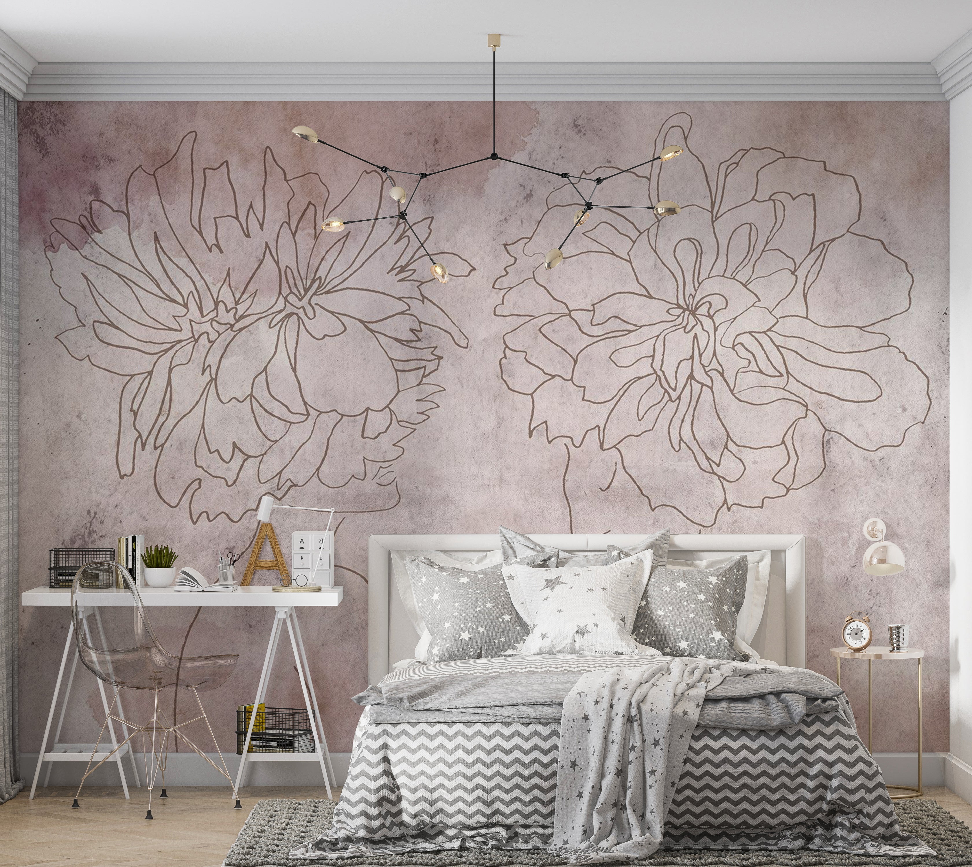Abstract Wallpaper Wall Mural - Floristic Fresco - Walmart.com