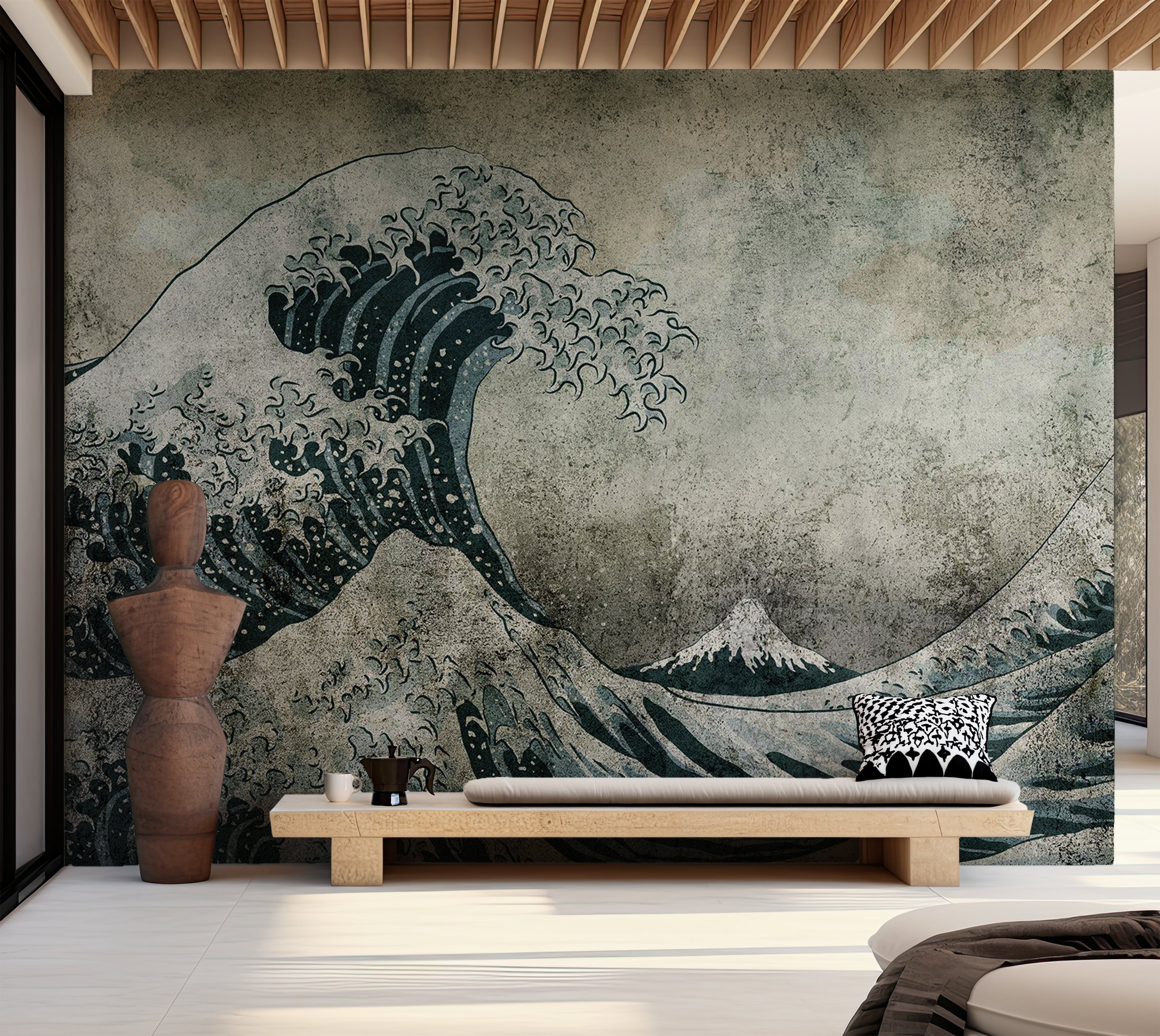 Abstract Wallpaper Wall Mural - Power of the Big Wave - Walmart.com