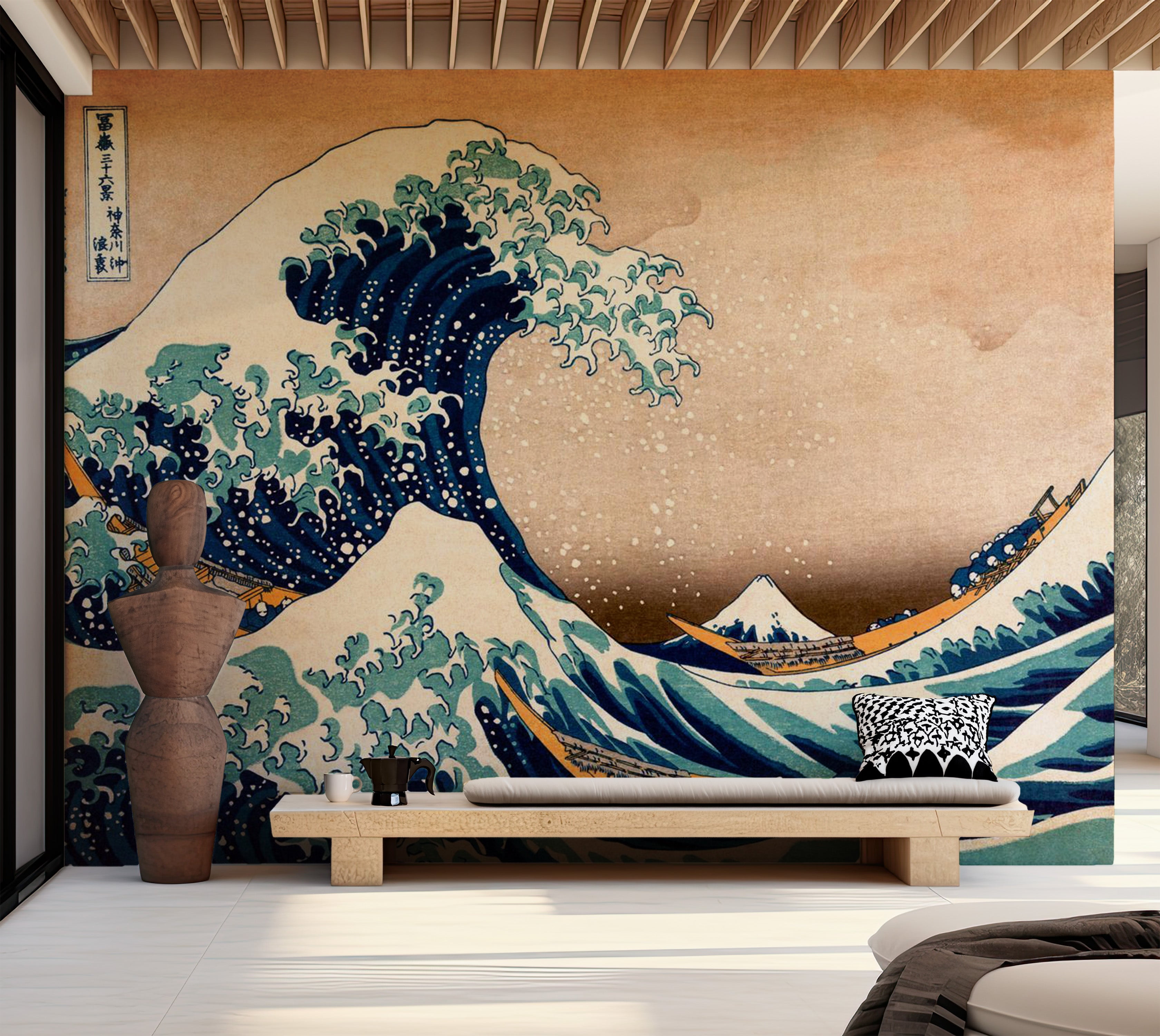 Abstract Wallpaper Wall Mural - The Great Wave Off Kanagawa - Walmart.com