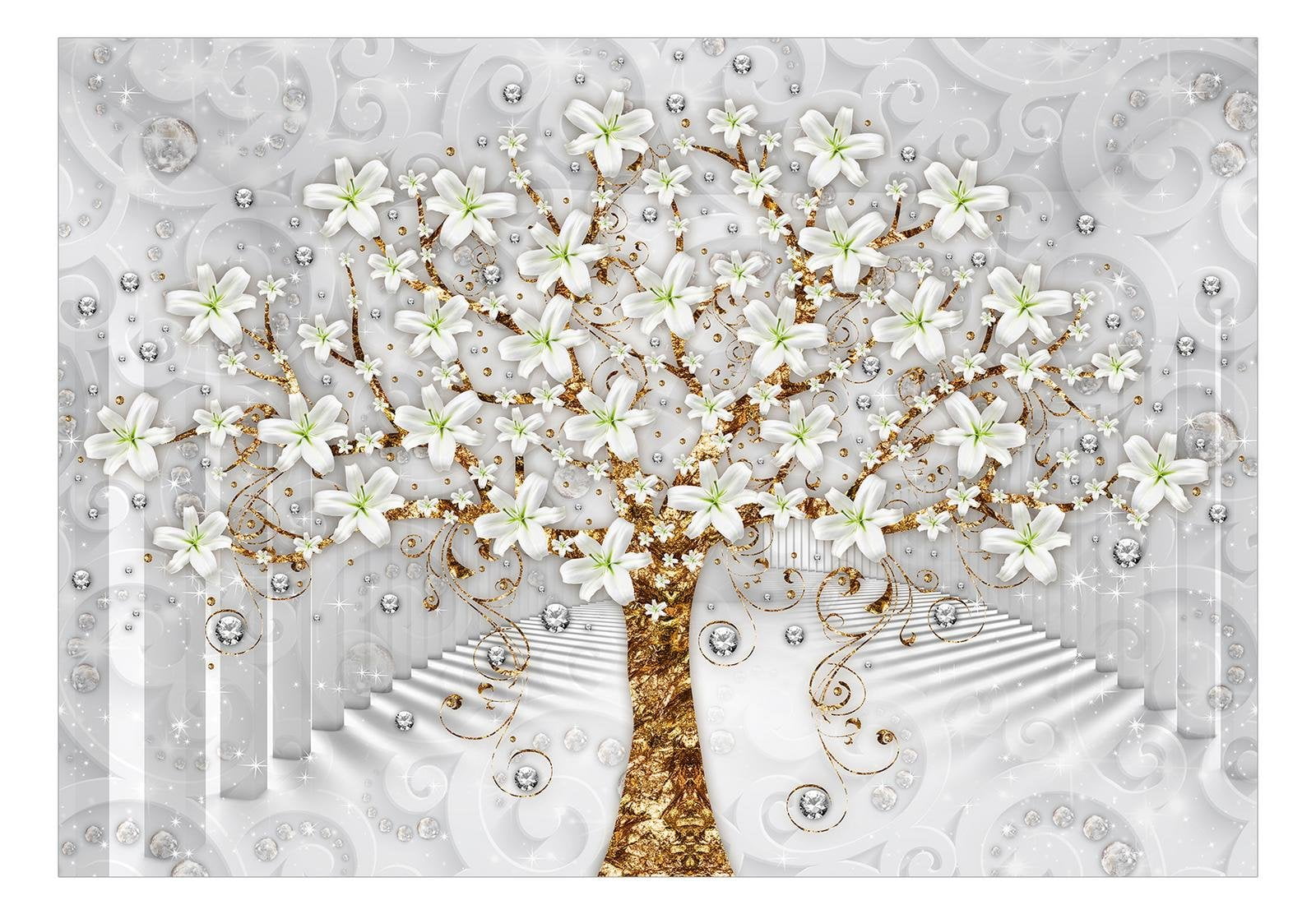 Abstract Wallpaper Wall Mural - Tree In A Tunnel - Walmart.com