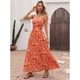 Abstract Warm-Tone Smocked Maxi Dress - Walmart.com
