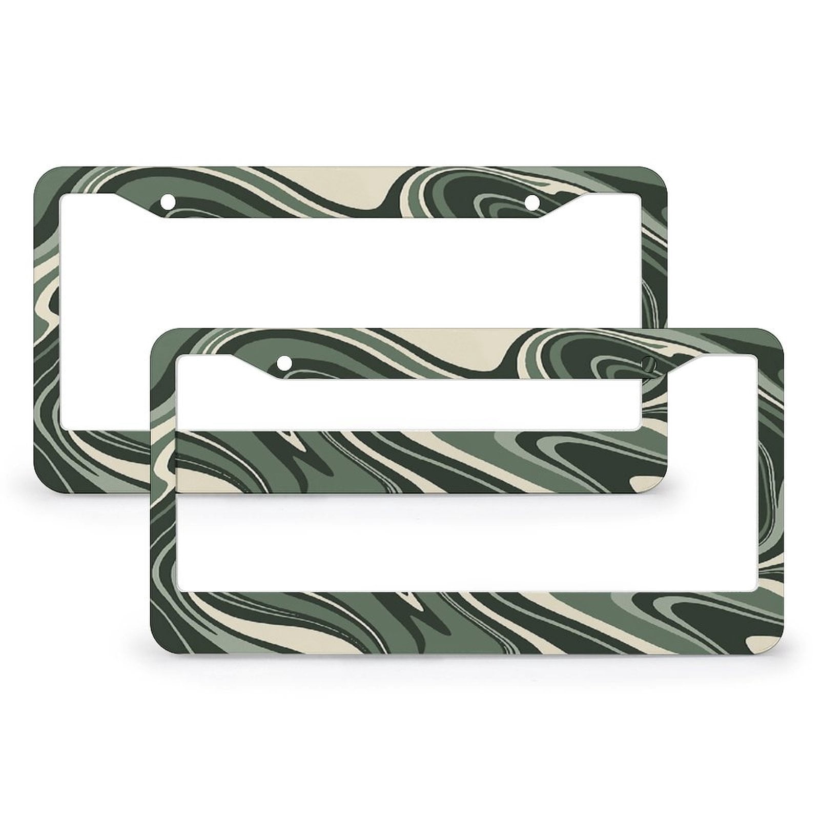 Abstract Warped Marble Pattern (Sage Greencream) License Plate Frame ...