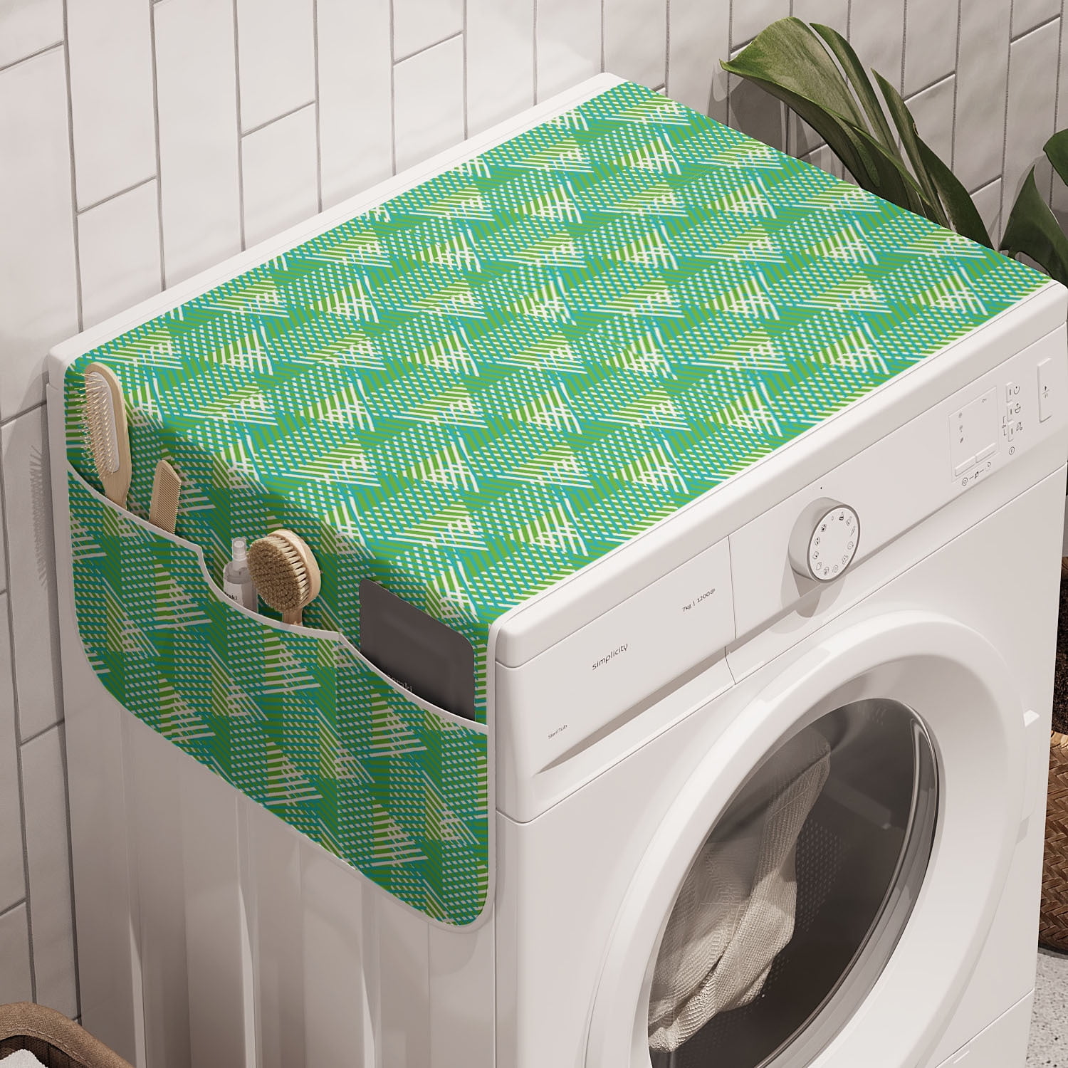 Abstract Washing Machine Organizer, Striped Triangles 70's Style ...
