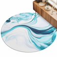 Abstract Water Ripple Area Rugs 3.3' (Round) Blue Gradient Floor Rug ...
