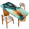 Abstract Water Ripple Art Fitted Rectangle Tablecloth 32" x 96" Teal ...