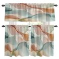 Abstract Water Ripple Kitchen Curtains Valance and Tier Set Brown Blue ...