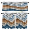 Abstract Water Ripple Kitchen Curtains Valance and Tier Set Modern ...