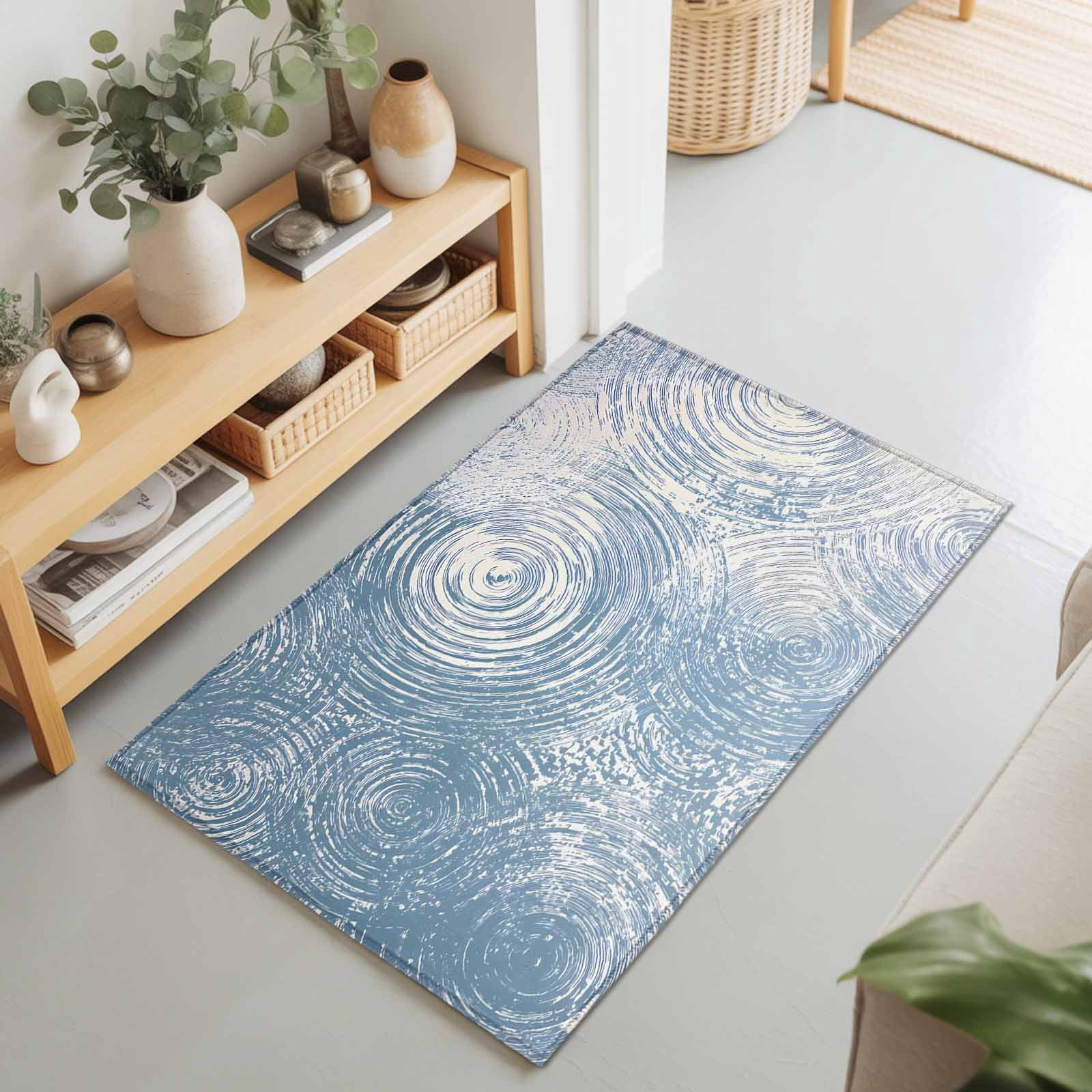Abstract Water Ripple Rectangle Area Rug 2x3ft,Living Room Rug Non-Slip ...