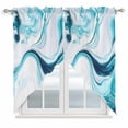 Abstract Water Ripple Swag Curtain Valance for Window 2 Panels Blue ...