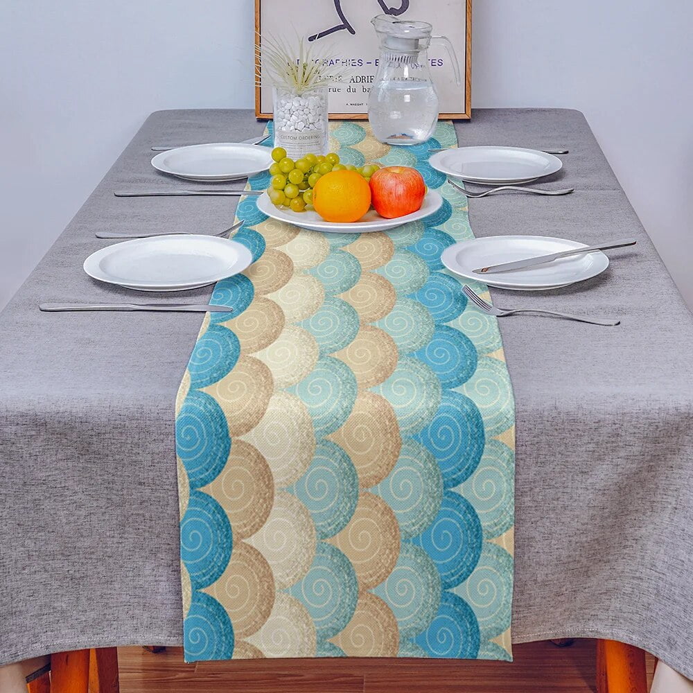 Abstract Water Ripples Modern Table Runners Home Decor Tea Table ...