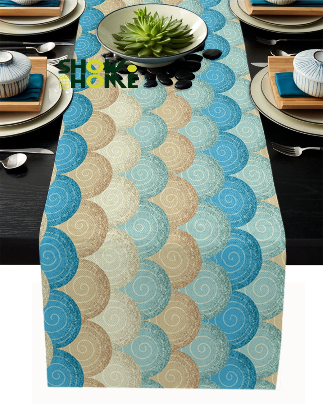 Abstract Water Ripples Modern Table Runners Home r Tea Table Tablecloth ...