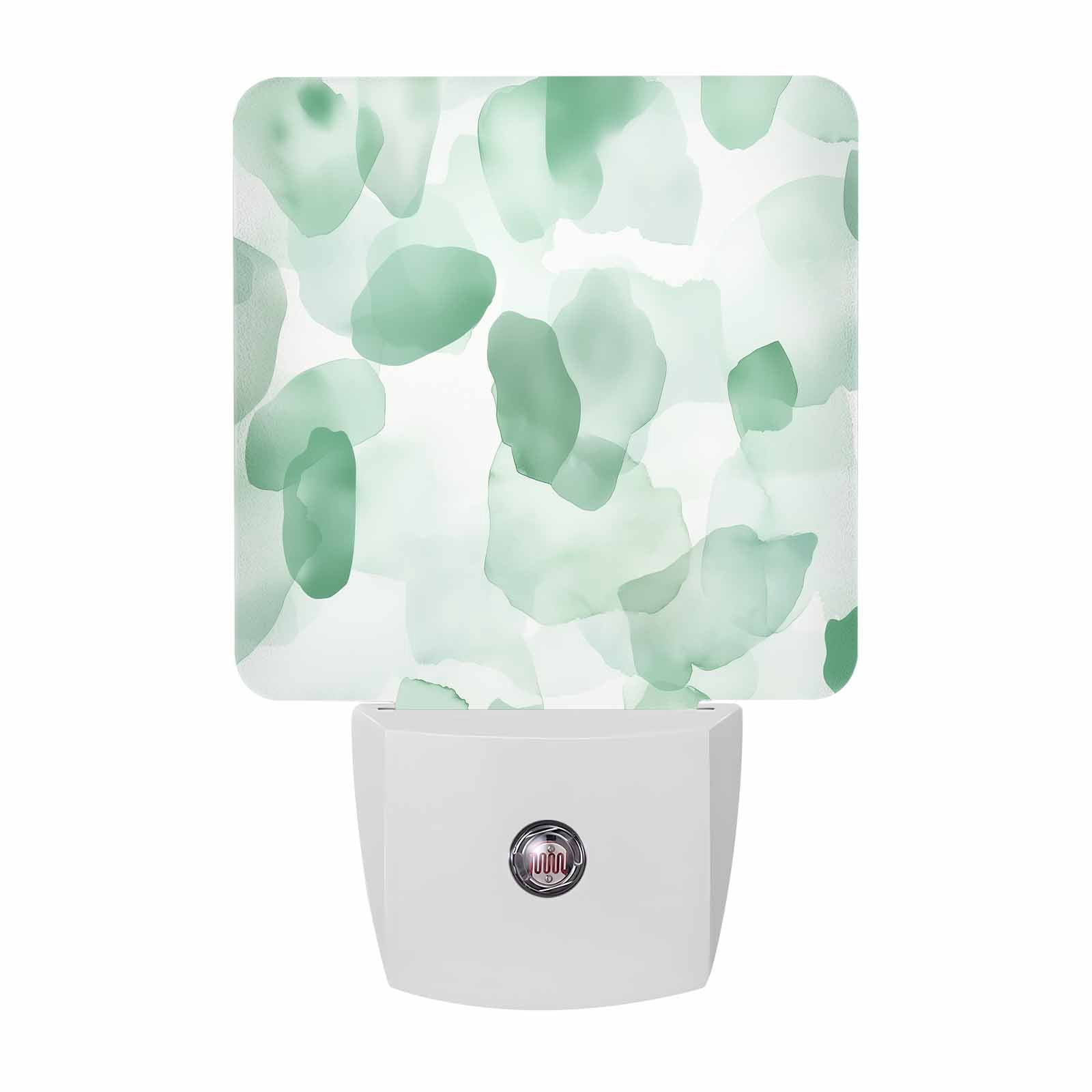 Abstract Watercolor Art Plug-in LED Night Lights White Lemon Green Auto ...