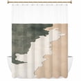 Abstract Watercolor Beach Waves Shower Curtain with See Through Top ...