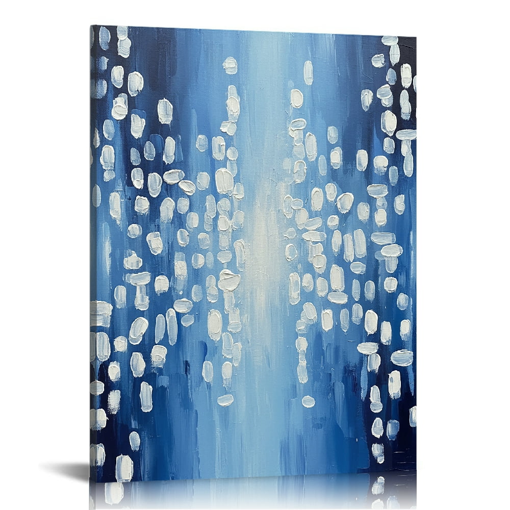 Abstract Watercolor Blue Canvas Wall Art, Wall Decor for Bathroom, Wall ...