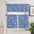 Abstract Watercolor Camels Curtain Tier and Valance Set 3 Piece,Blue ...