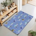 Abstract Watercolor Camels Rectangle Rug 2'x3' Blue Background Washable ...