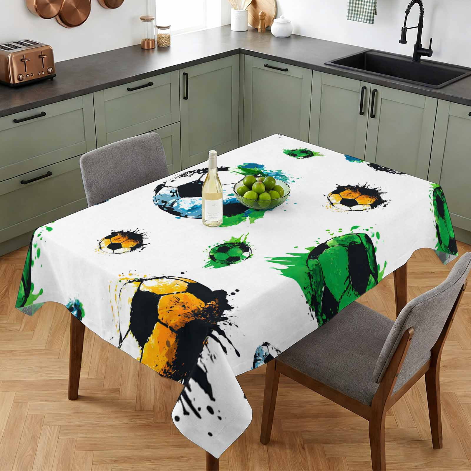 Abstract Watercolor Football Ombre Table Cloth 52x70in, Waterproof ...