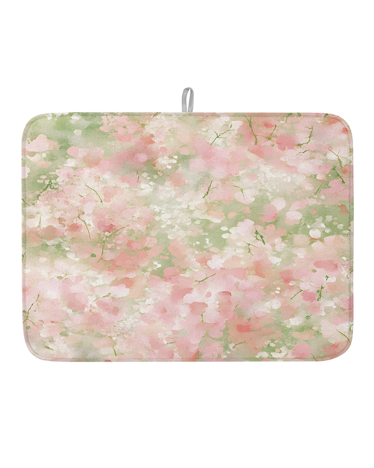 Abstract Watercolor Garden Floral Dish Drying Mats for Kitchen Counter ...