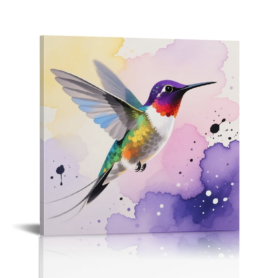 Abstract Watercolor Hummingbird Art Modern Canvas Prints, Canvas Wall ...