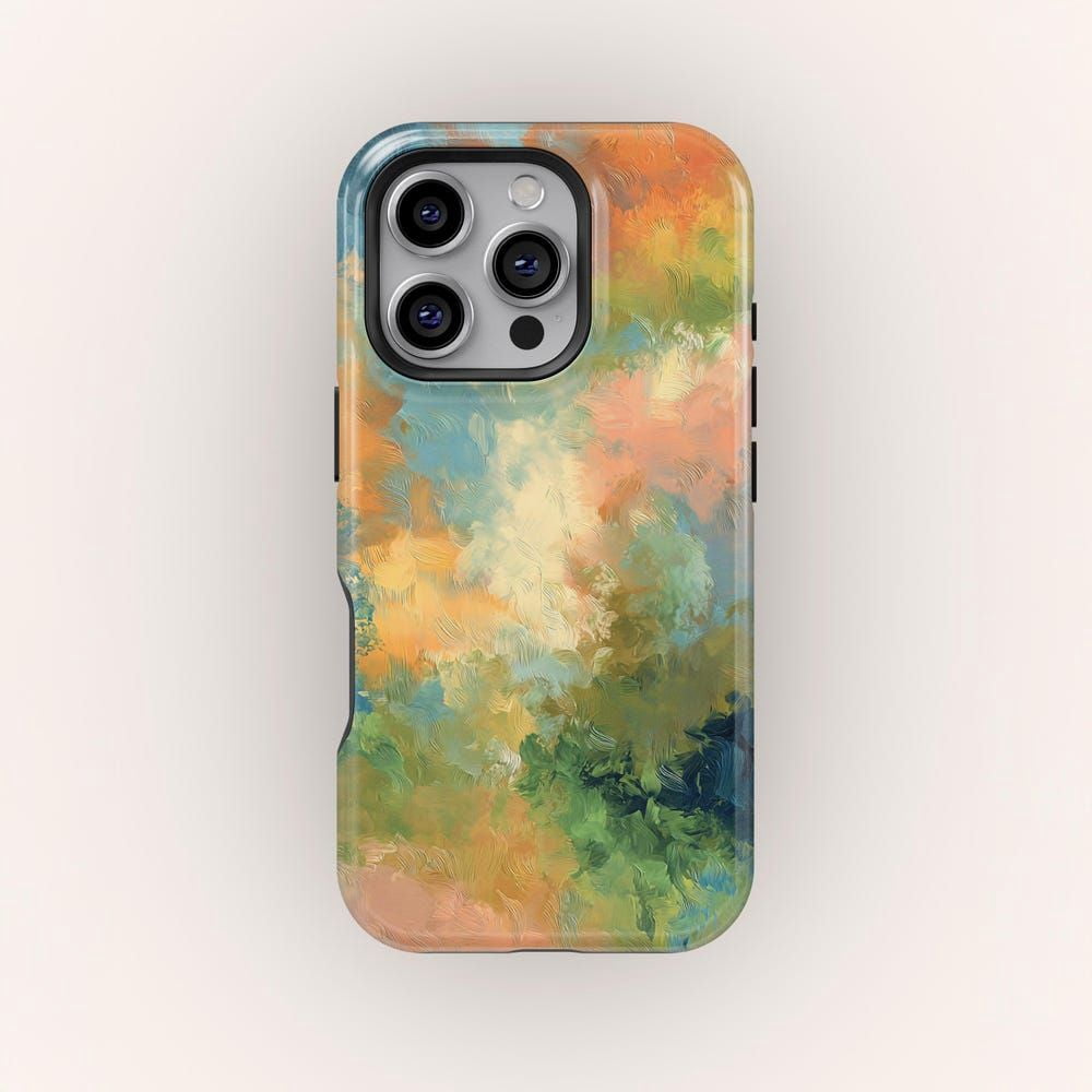Abstract Watercolor Painting Artistic Phone Case with iPhone 17 to 11 ...