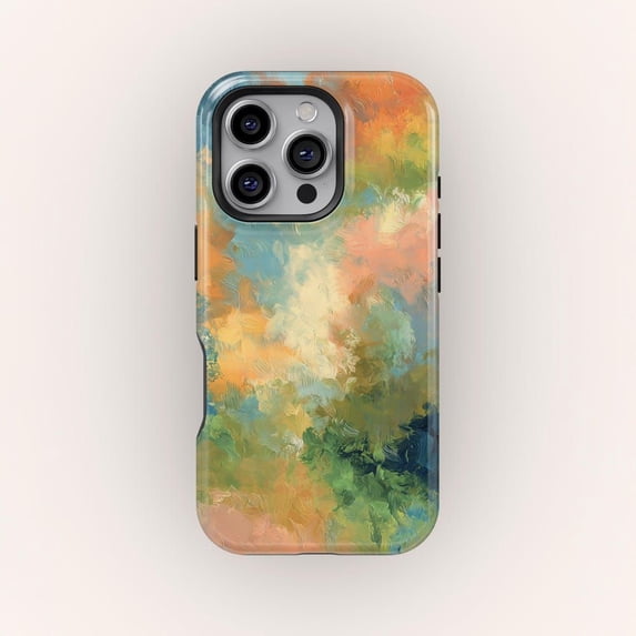 Abstract Watercolor Painting Artistic Phone Case with iPhone 17 to 11 ...