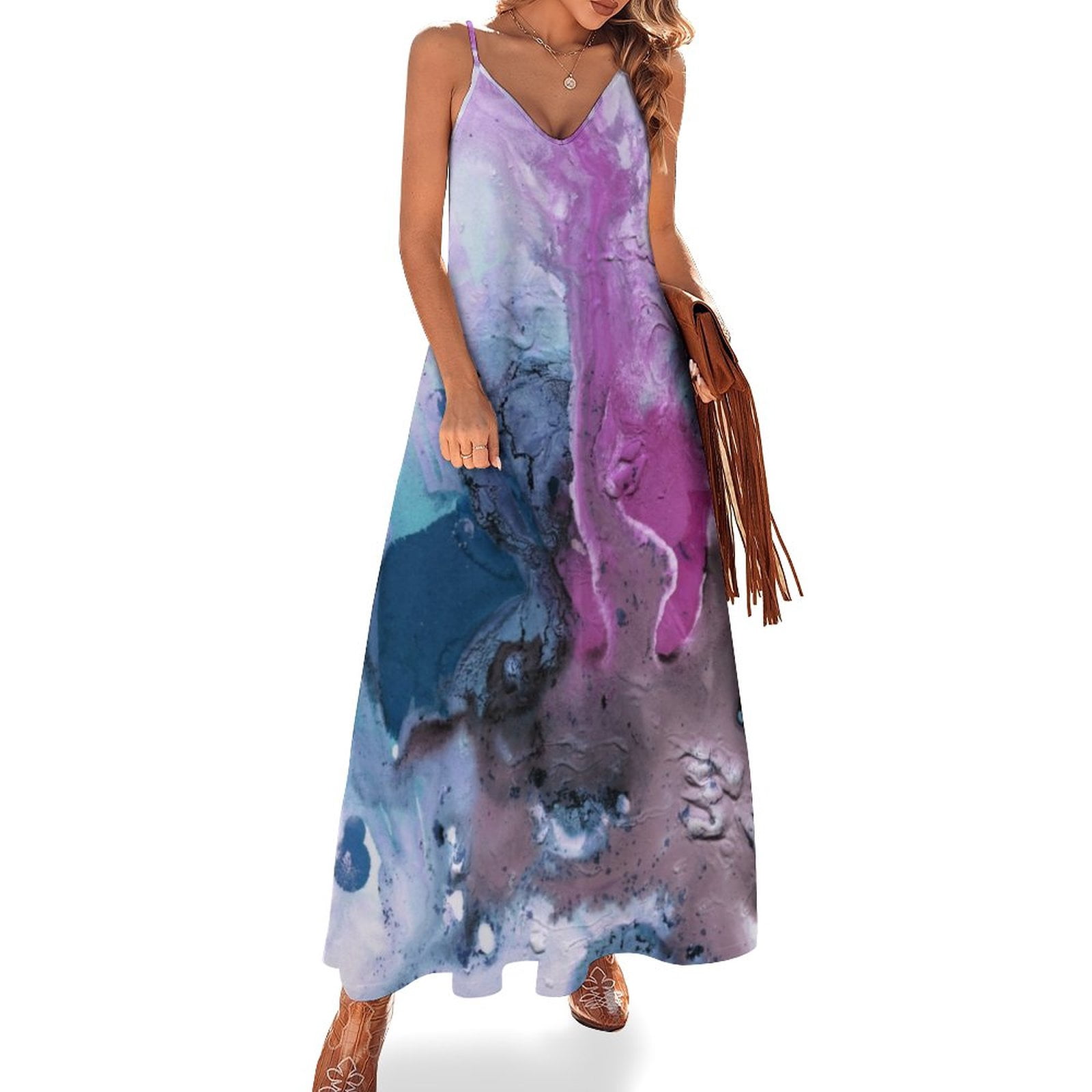 Abstract Watercolor Painting Sleeveless Dress dresses for woman womans ...
