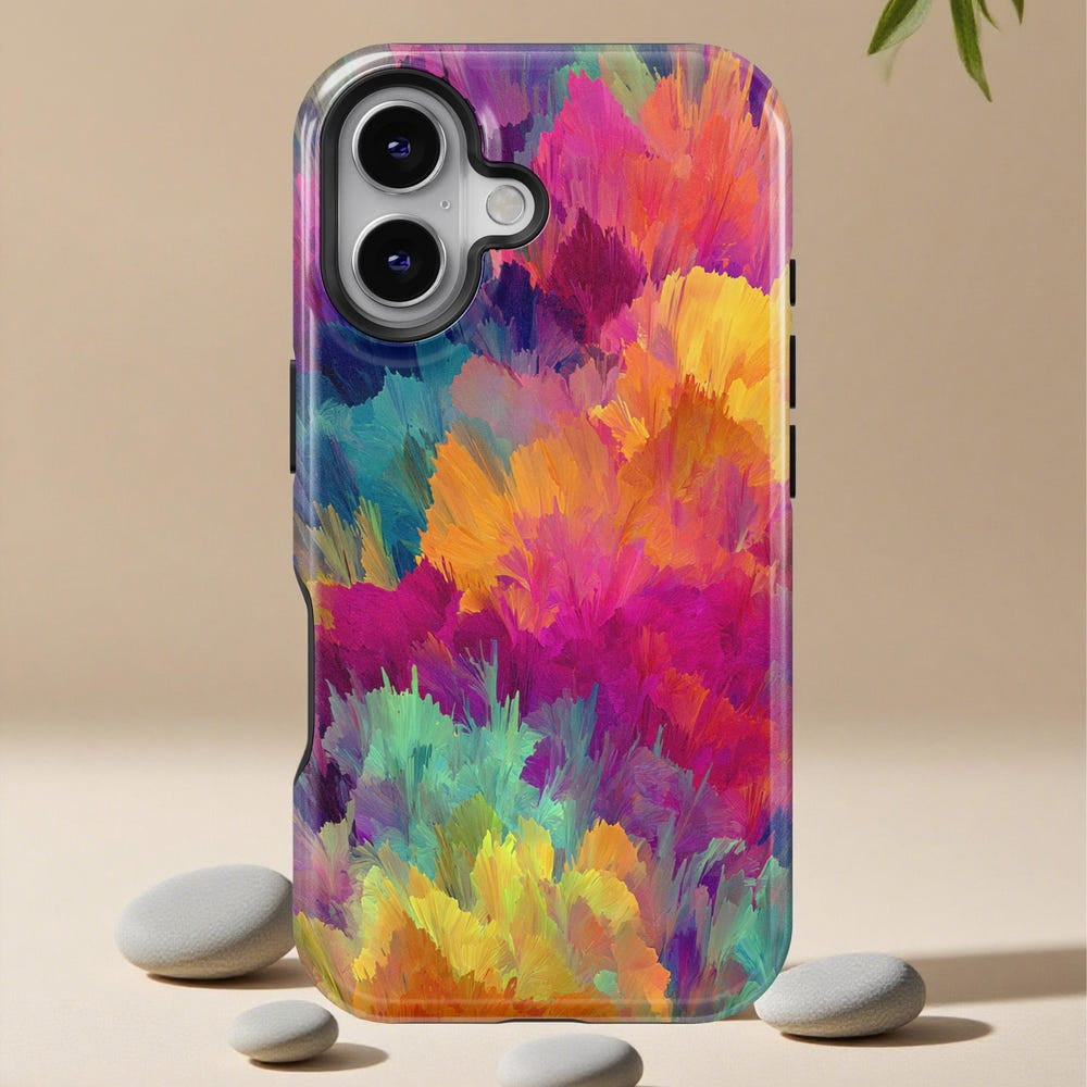Abstract Watercolor Painting Universal Phone Case for iPhone 11–17 Pro ...