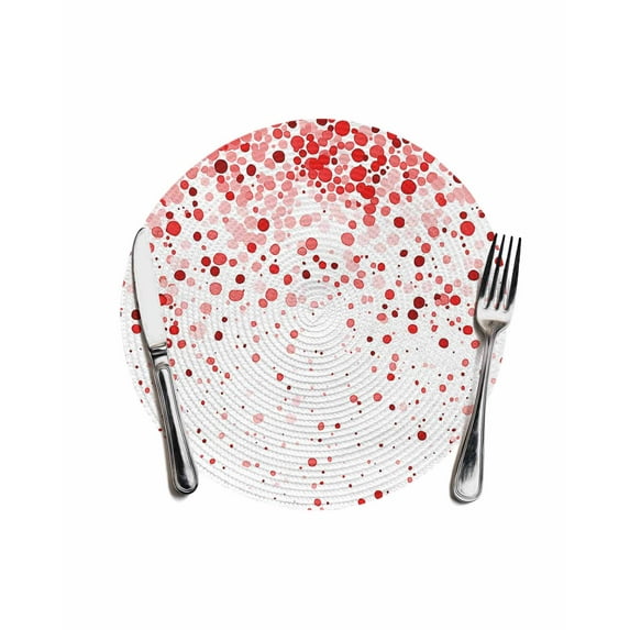 Abstract Watercolor Round Table Placemats 1 pc, Polka Dot Texture ...