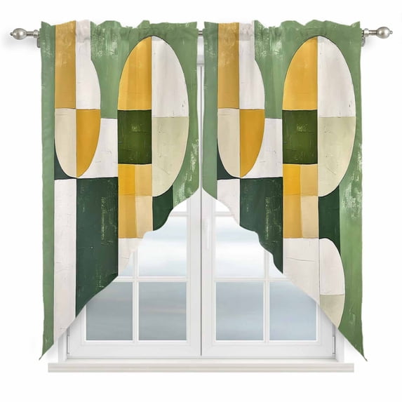 Abstract Watercolor Swag Curtain Valance for Window 2 Panels Modern ...