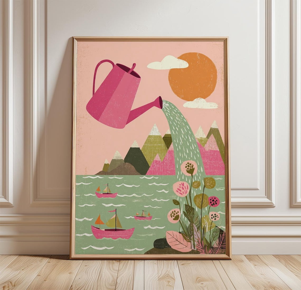Abstract Watering Can Surreal Landscape Nature Dream Garden Decor ...