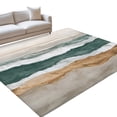 Abstract Wave Area Rugs 4x6ft Lines Green White Brown Ombre Modern Art ...