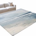 Abstract Wave Art Area Rugs 3x5ft Light Blue Seaside Oil Painting Style ...