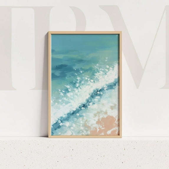 Abstract Wave Art: Ocean Coastal Seaside Horizon Nautical Marine Surf ...