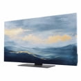 Abstract Wave Art TV Dust Cover 55 Inch, Blue Yellow Sunshine Oil ...