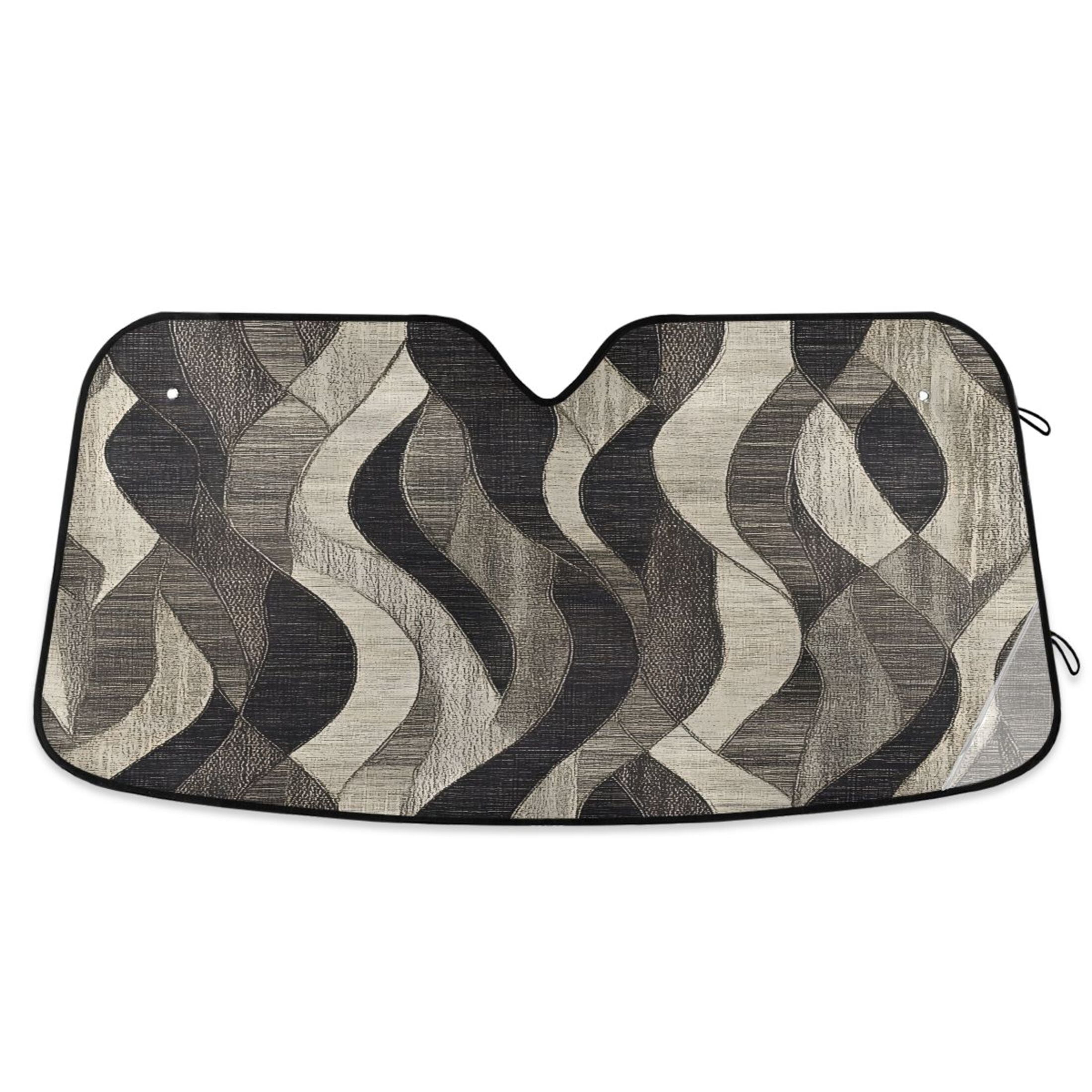 Abstract Wave Design Car Sunshade 53x23.5in Windshield Sunscreen 4 ...