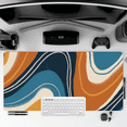 Abstract Wave Design Rubber Mouse Pad 35.4 x 15.8 inches - Retro Style ...