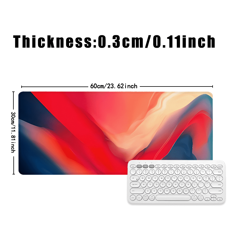 Abstract Wave Design Rubber Mouse Pad 31.5 x 11.82 Inches - Vibrant ...