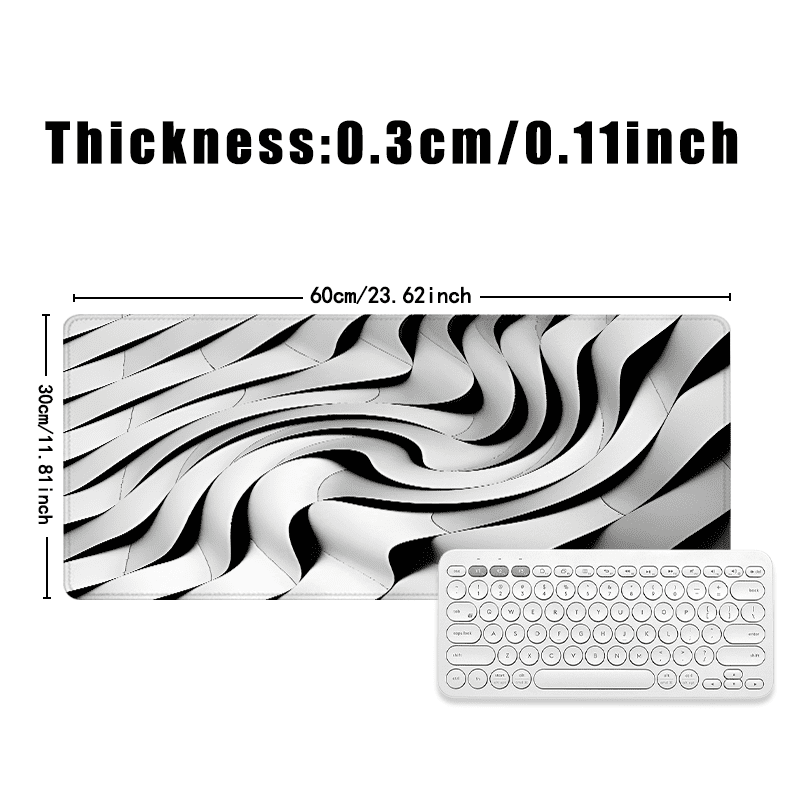 Abstract Wave Design Rubber Mouse Pad 31.5 x 11.82 inches - Modern ...