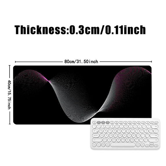 Abstract Wave Dot Design Mouse Pad 31.5 x 11.82 inches Rubber Surface ...