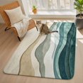 Abstract Wave Effect Area Rugs for Living Room 5x7, Watercolor Blue ...