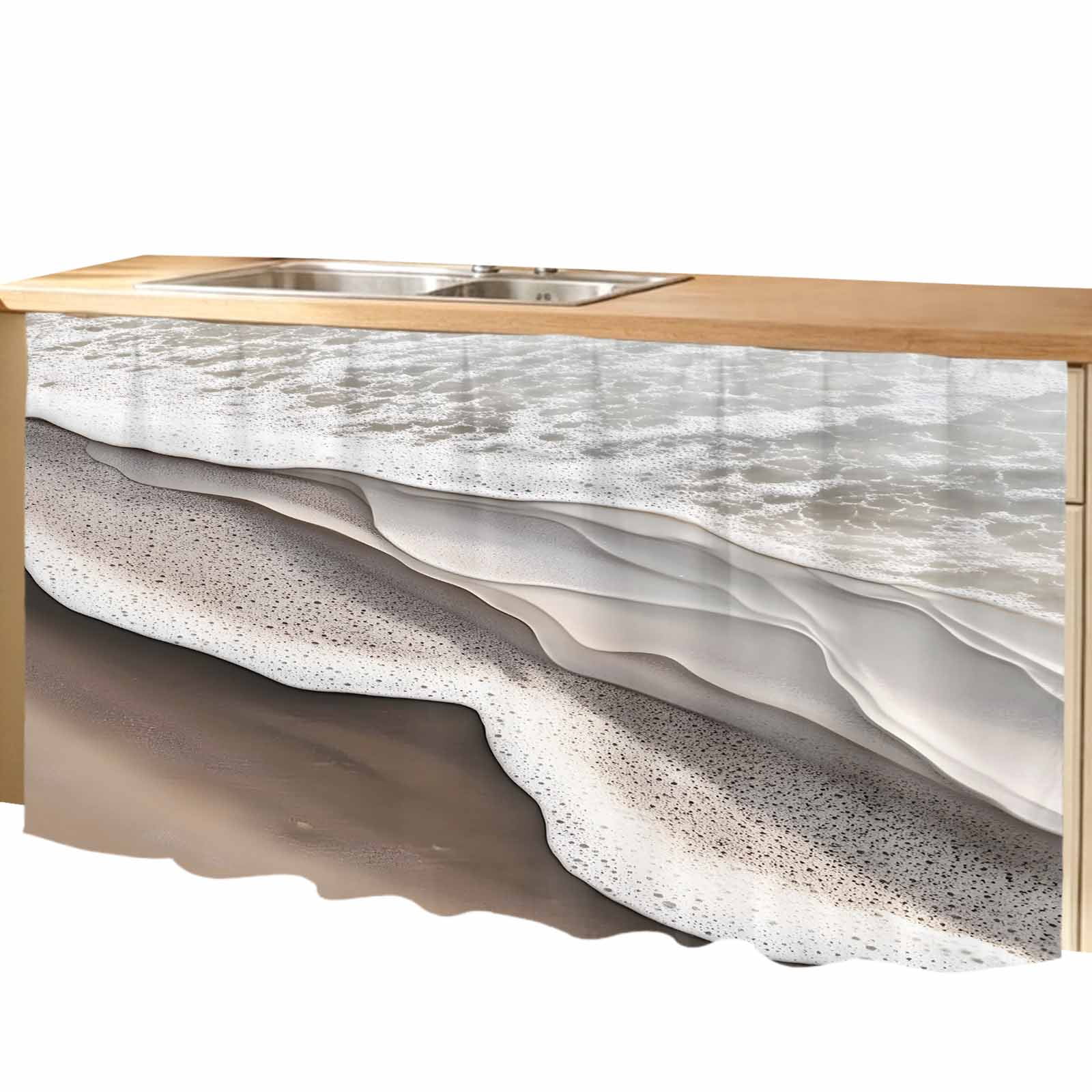 Abstract Wave Effect Cabinet Curtains Gary Brown Gradient Beach Sink ...