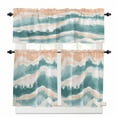 Abstract Wave Effect Kitchen Curtains Valances and Tiers Set of 3, 36 ...
