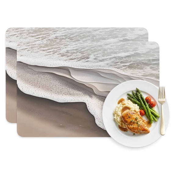 Abstract Wave Effect Leather Placemats Set of 2, 12x18 Inch, Gary Brown ...