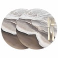 Abstract Wave Effect Leather Placemats Set of 2, 15 Inch, Gary Brown ...