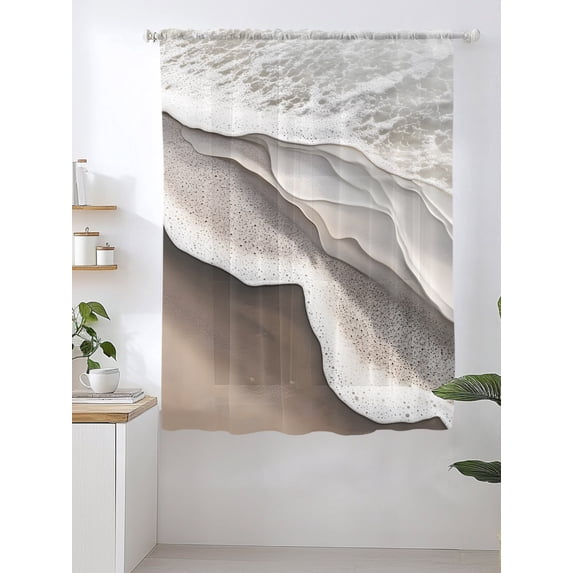 Abstract Wave Effect Sheer Curtains 72 Inch Long 1 Panel Gary Brown ...
