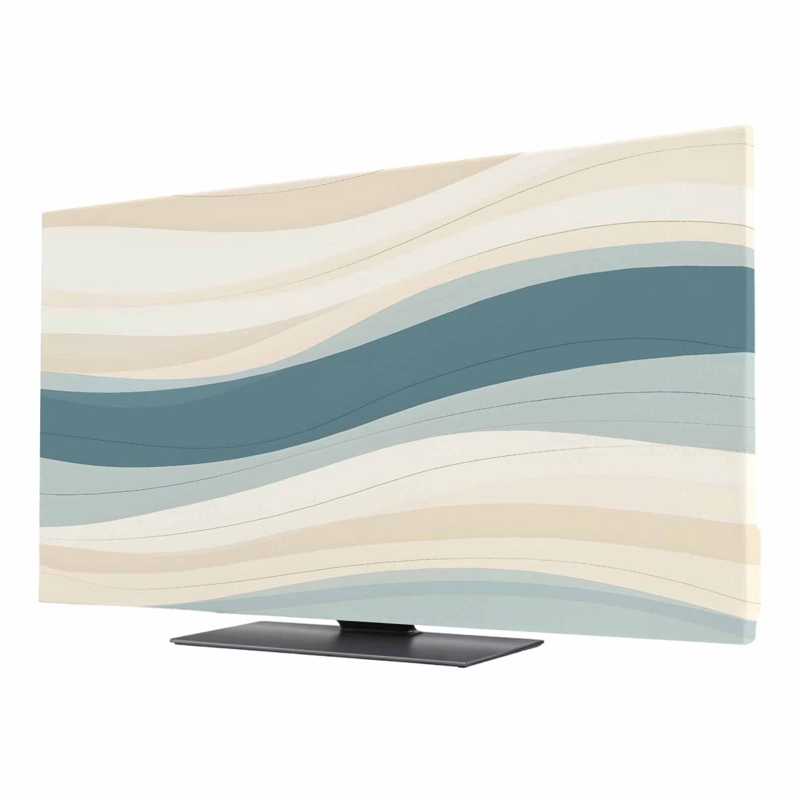Abstract Wave Effect TV Dust Cover 50 Inch, Watercolor Blue Stripe ...
