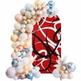 Abstract Wave Line Arch Backdrop Cover 6 FT Black White Red Geometric ...