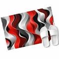 Abstract Wave Line Door Mat Gray Red Black Stripe Graffiti Non Slip ...
