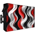 Abstract Wave Line Outdoor TV Cover 40 to 43 inch Black Red Gray Stripe ...