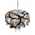 Abstract Wave Line Round Outdoor Tablecloth with Umbrella Hole Black ...